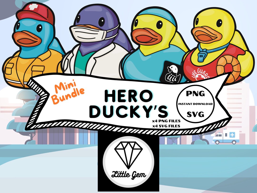 Hero/lifesaver Rubber Duck Clipart X4 PNG X4 SVG Bundle Healthcare ...