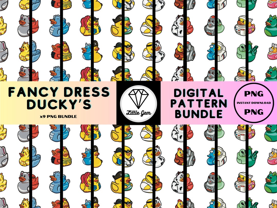 Fancy Dress Rubber Duck Digital Pattern Bundle - PNG Digital Pattern ...