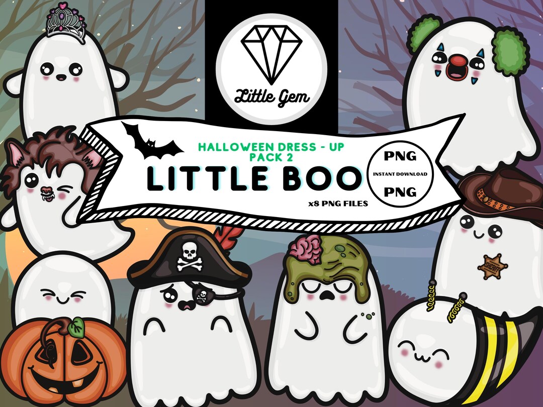 Cartoon Ghost in Costume Clipart Cute Ghost/spooky/halloween Dress-up ...