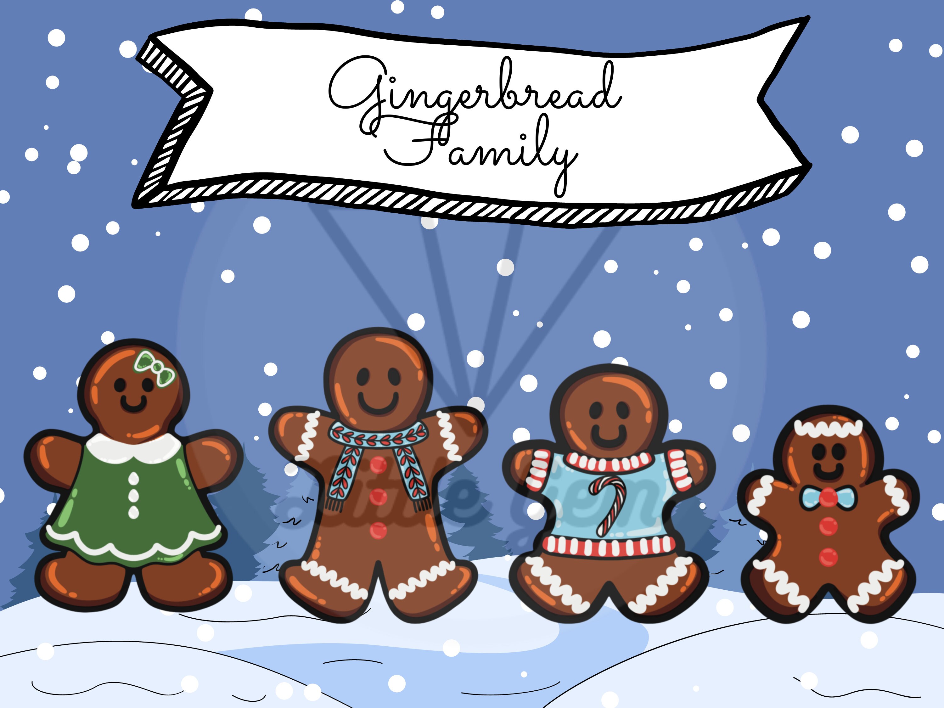 Gingerbread Cookie Clipart - X32 PNG Bundle - Christmas Cookie Bundle ...