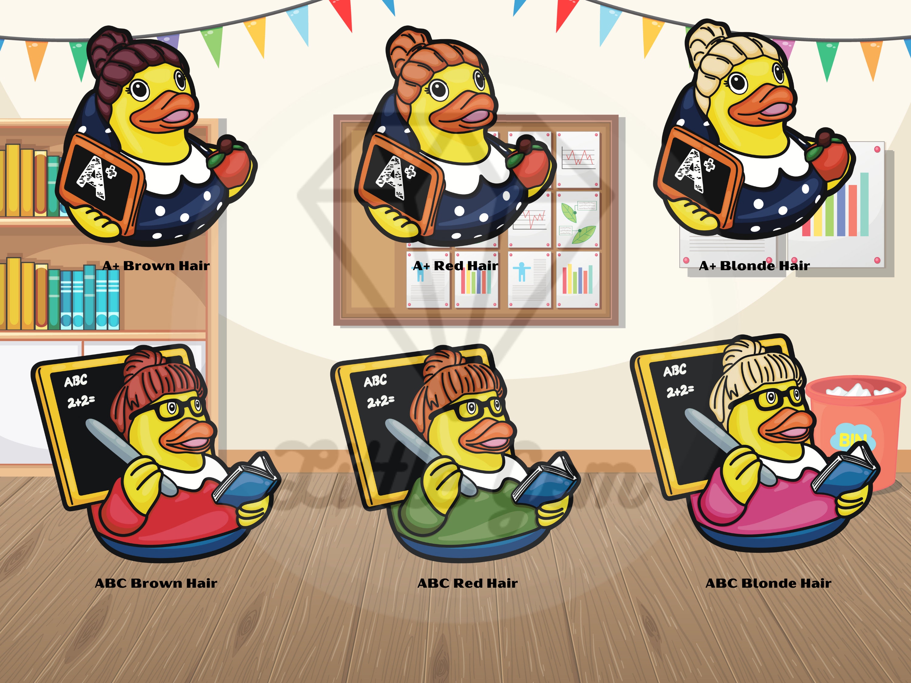 Teacher Rubber Duck Clipart - X20 PNG Bundle - School Teacher Rubber ...