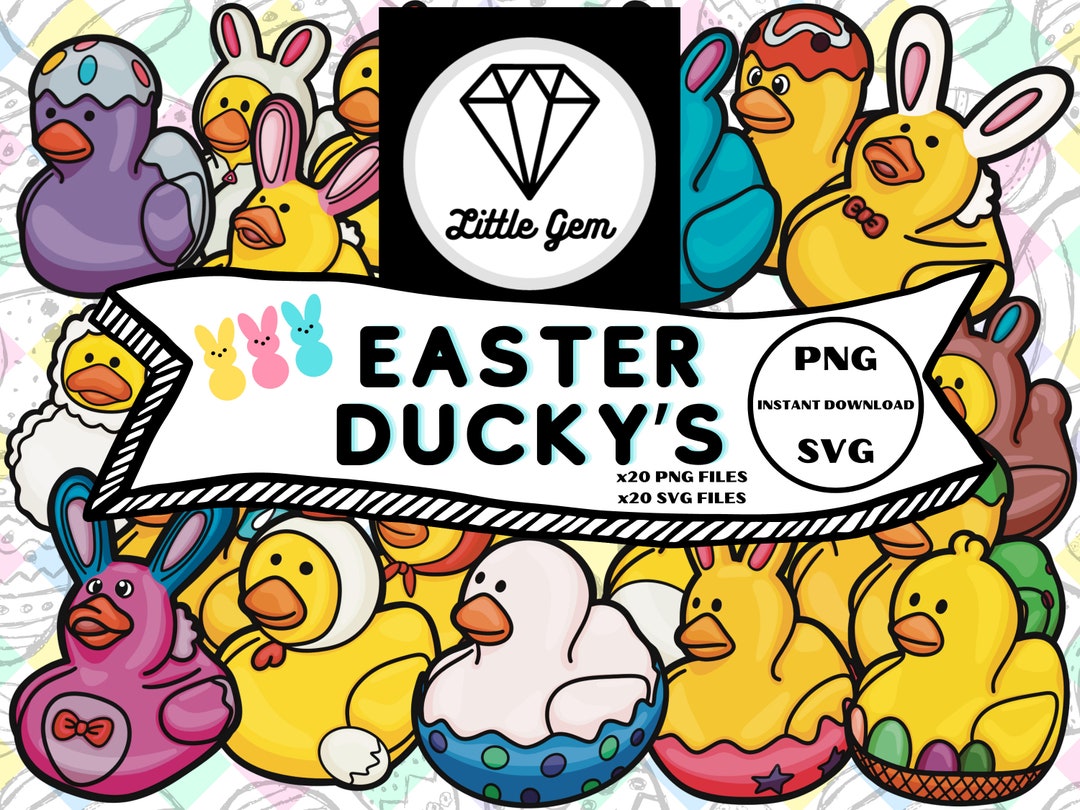 Easter Rubber Duck Clipart X20 PNG X20 SVG Bundle Easter Themed Rubber ...