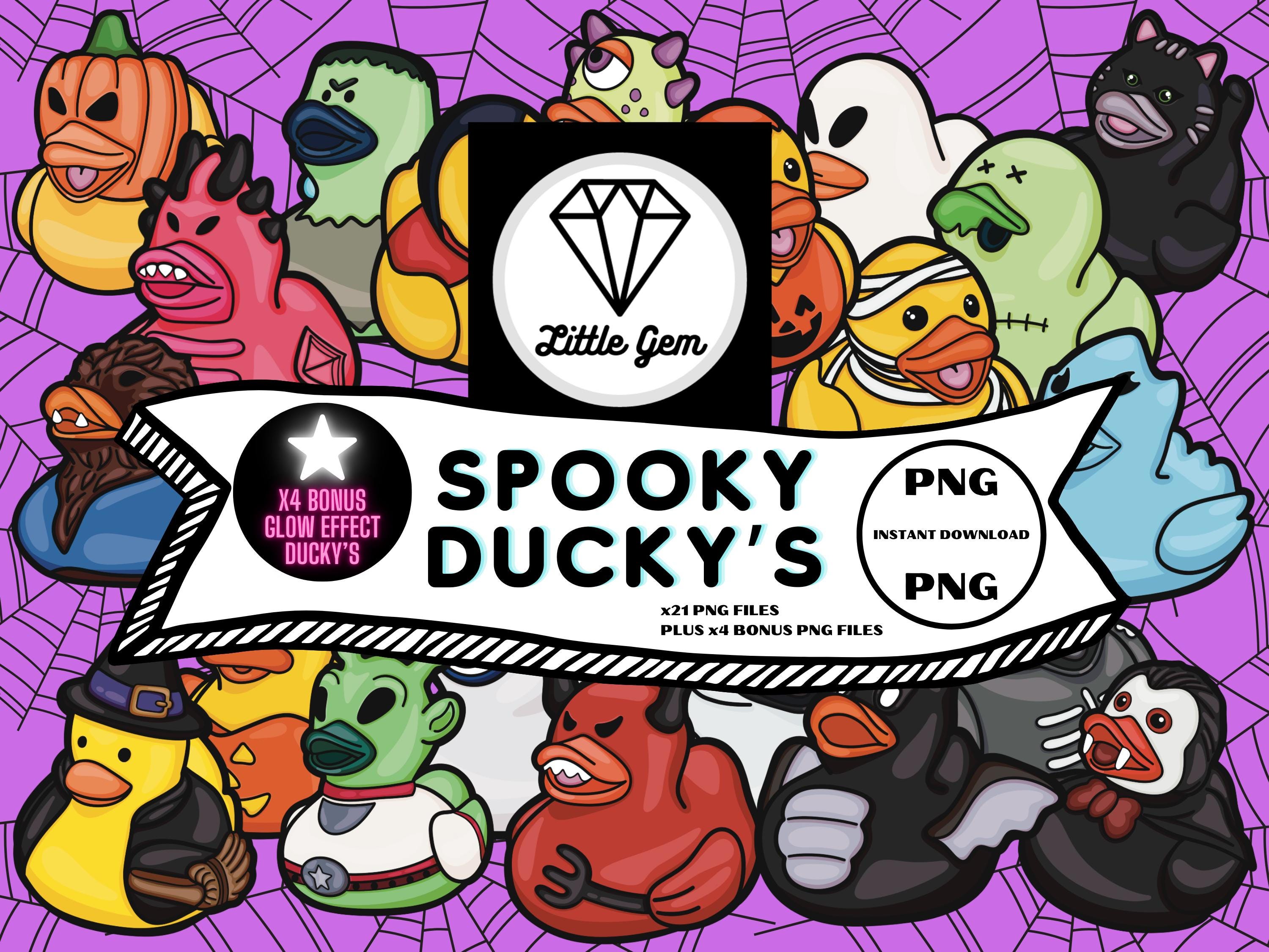 Halloween Themed Rubber Duck Clipart - X25 PNG Bundle - Spooky Rubber ...