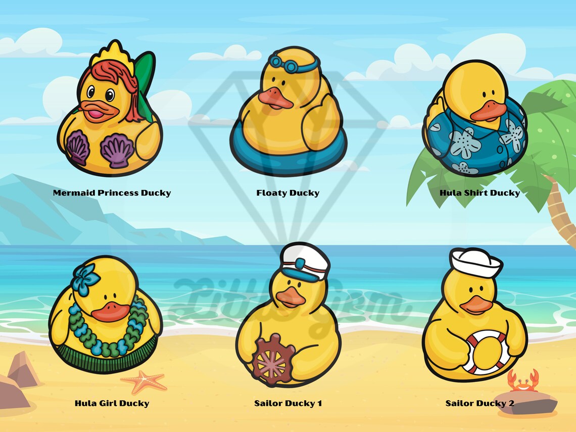 Ocean-themed Rubber Duck Clipart - X19 PNG Bundle - Seaside/holiday ...