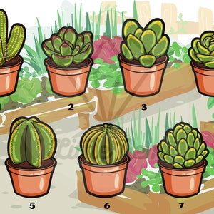 Cactus/succulent Clipart - Potted Indoor Plant/cute Cactus - X14 PNG ...