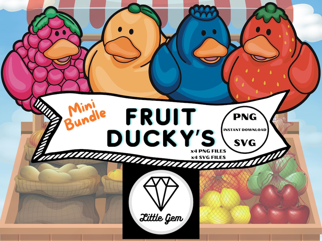 Fruit Rubber Duck Clipart X4 PNG X4 SVG Bundle Fruits Rubber Duck ...