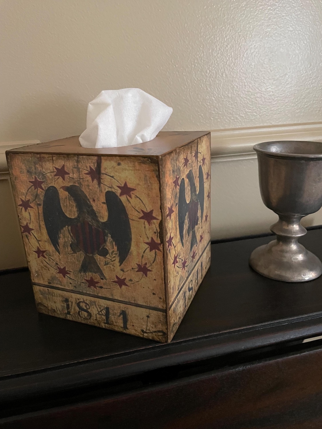 Colonial, Primitive, Early American Tissue Box Cover - Etsy