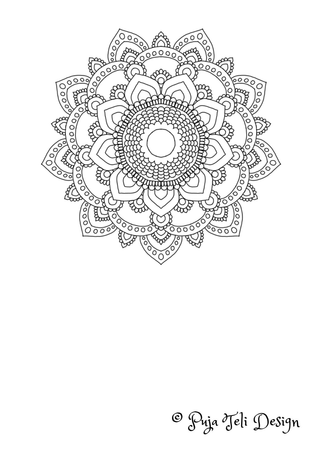 Printable Mandala for Colouring Instant Download - Etsy