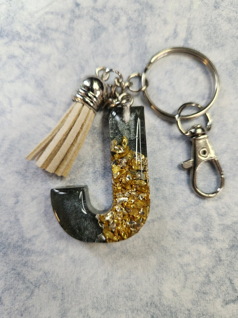 Letter J Keychain / Zipper Pull - Etsy