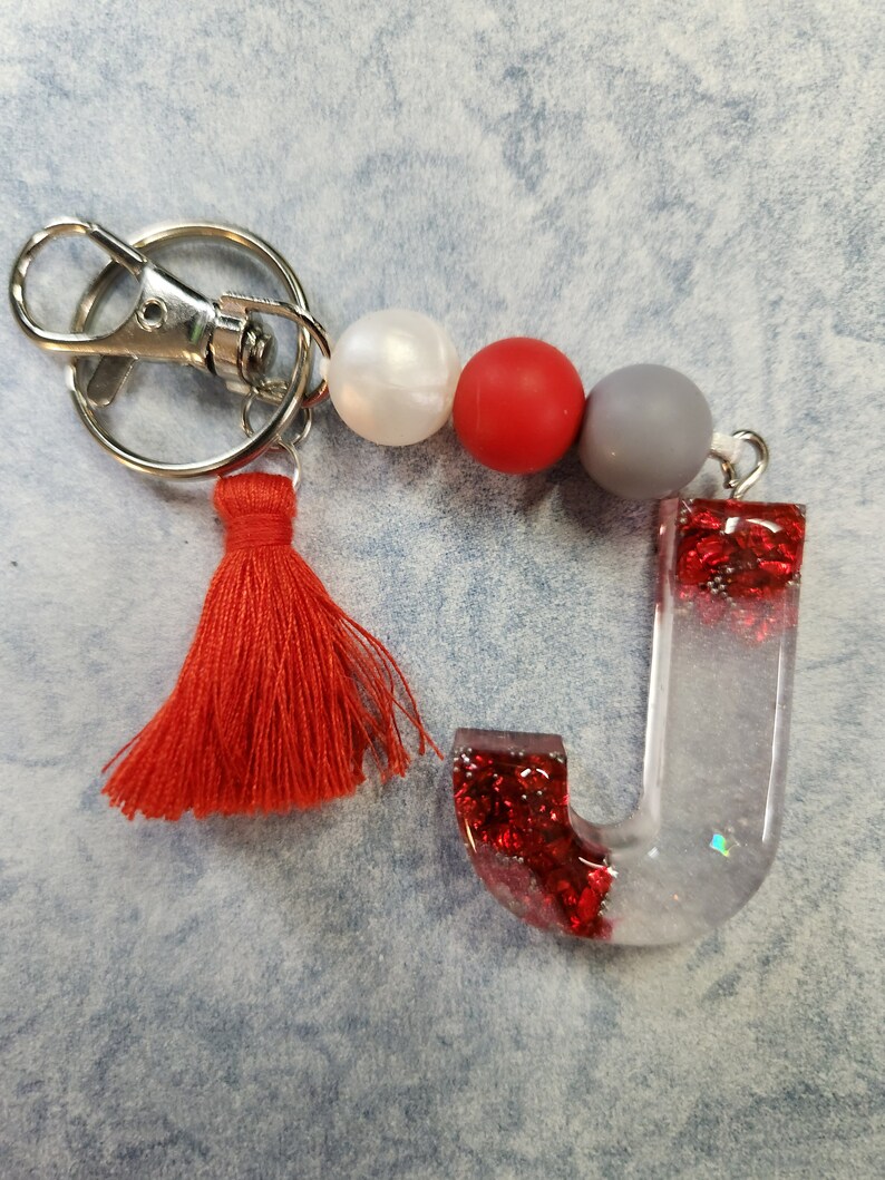 Letter J Keychain / Zipper Pull - Etsy