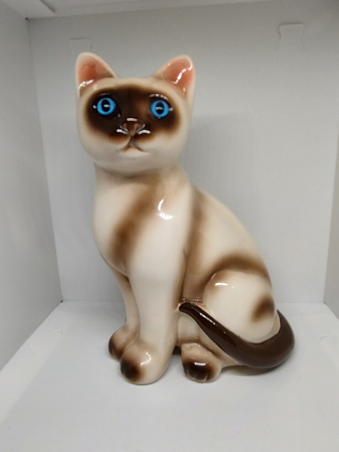 Siemens Cat With Glass Blue Eyes Figurine - Etsy