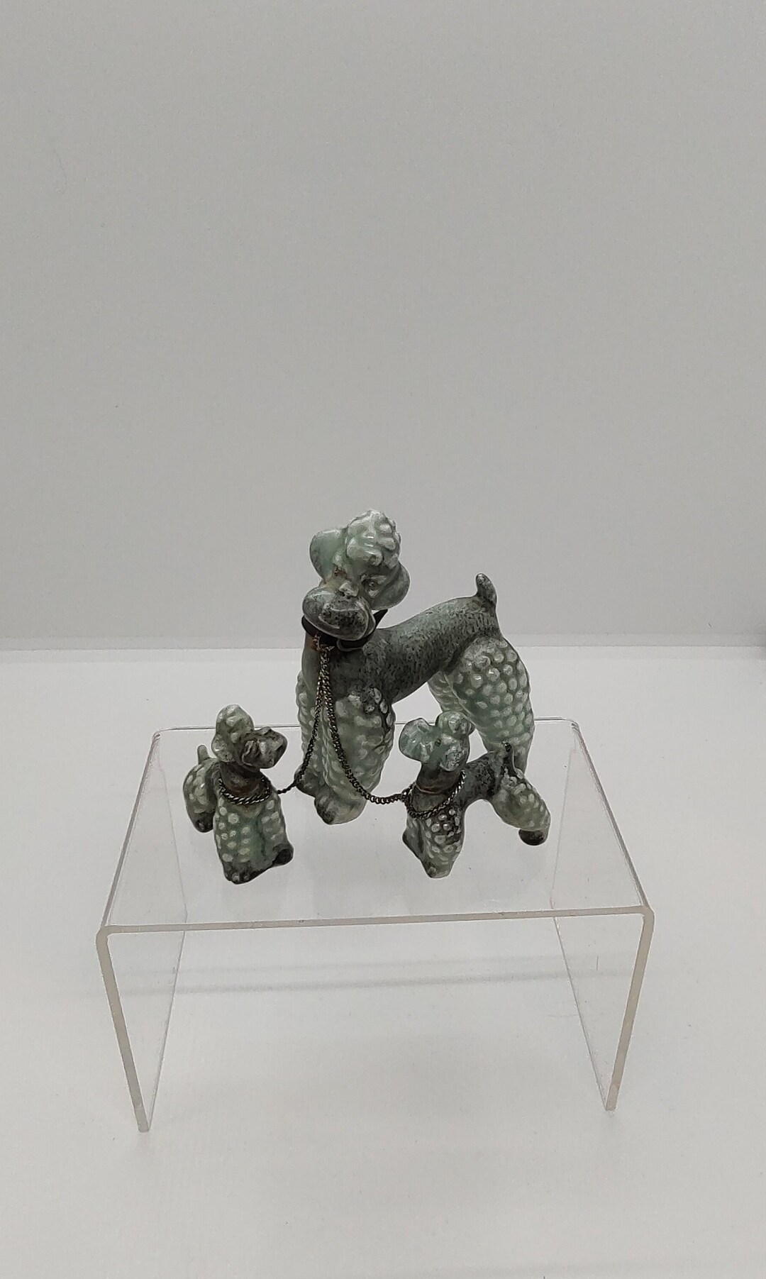 Vintage Goebel Ceramic Turquoise Poodles With Chain Leash - Etsy