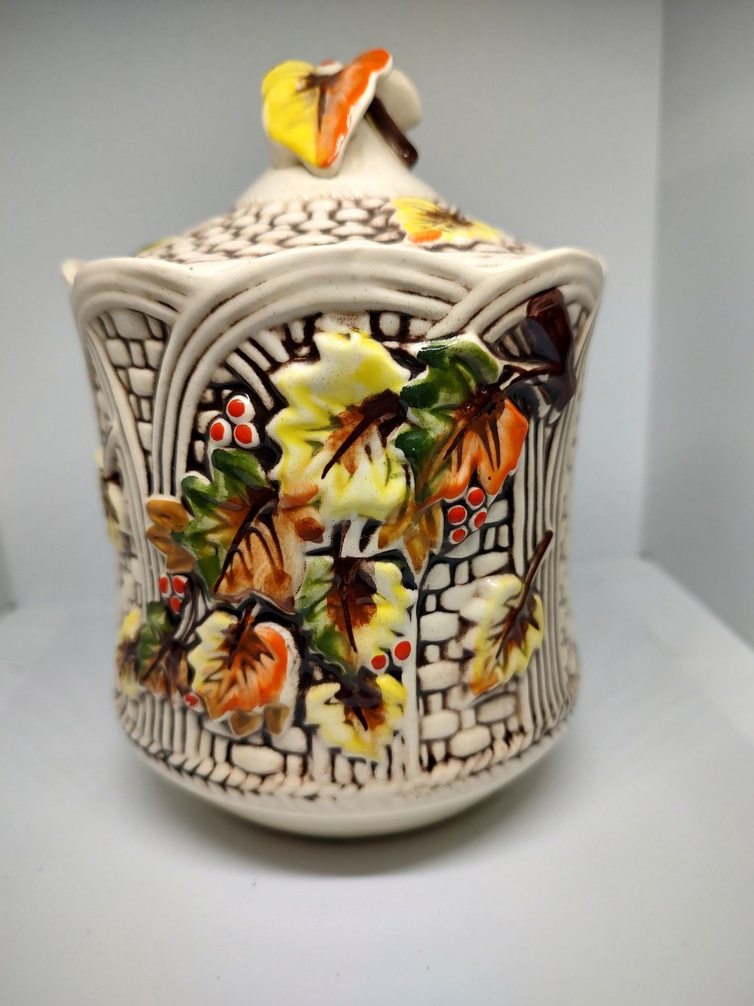 Antique Ceramic Biscuit Jar - Etsy