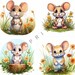 Mouse Clipart Bundle - Flowers Watercolor - 16 Cute High Quality Jpgs ...