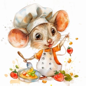 Cute Mouse Chef Clipart, Animal Clipart, 18 High Quality Jpgs ...