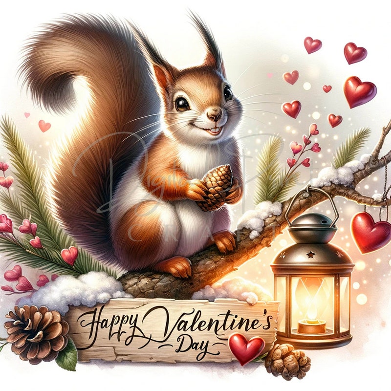 Squirrel Valentine - Etsy