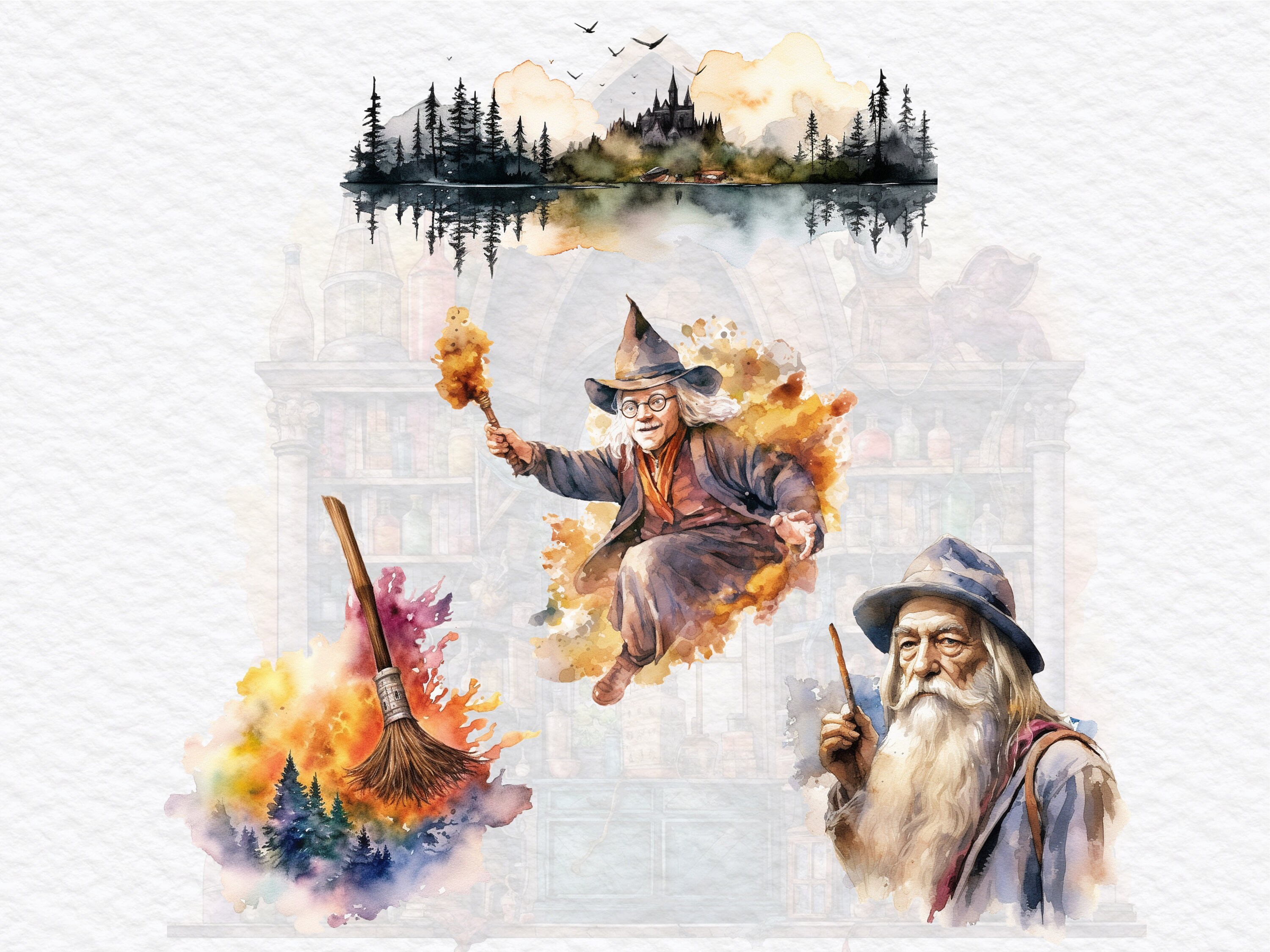 Wizard School Clipart PNG Bundle 2 Wizard Book PNG Files - Etsy