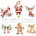 Watercolor Christmas Clipart Bundle, PNG Bundle, XMAS Collection, Cute ...