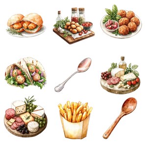 Watercolor Cooking Clipart Bundle – PNG Digital Download,hand-drawn ...