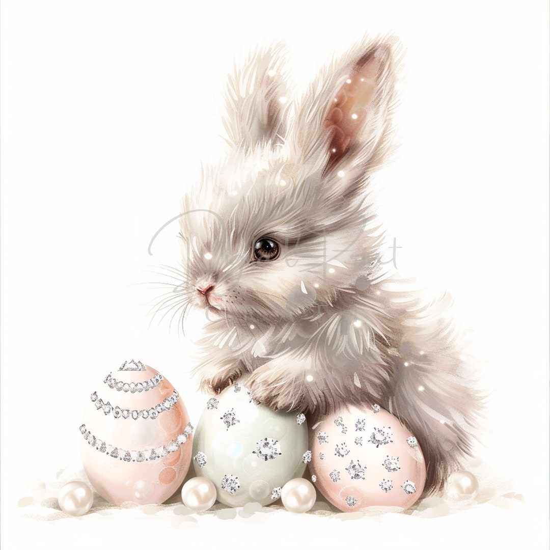 Easter Egg Fluffy Bunny - 12 High Quality Pngs - Bunnie Clipart, Sweet ...