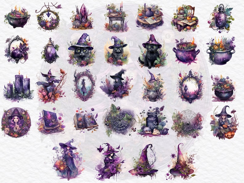 230 Vintage Witch Clipart Mega Bundle Vintage Halloween Clip - Etsy