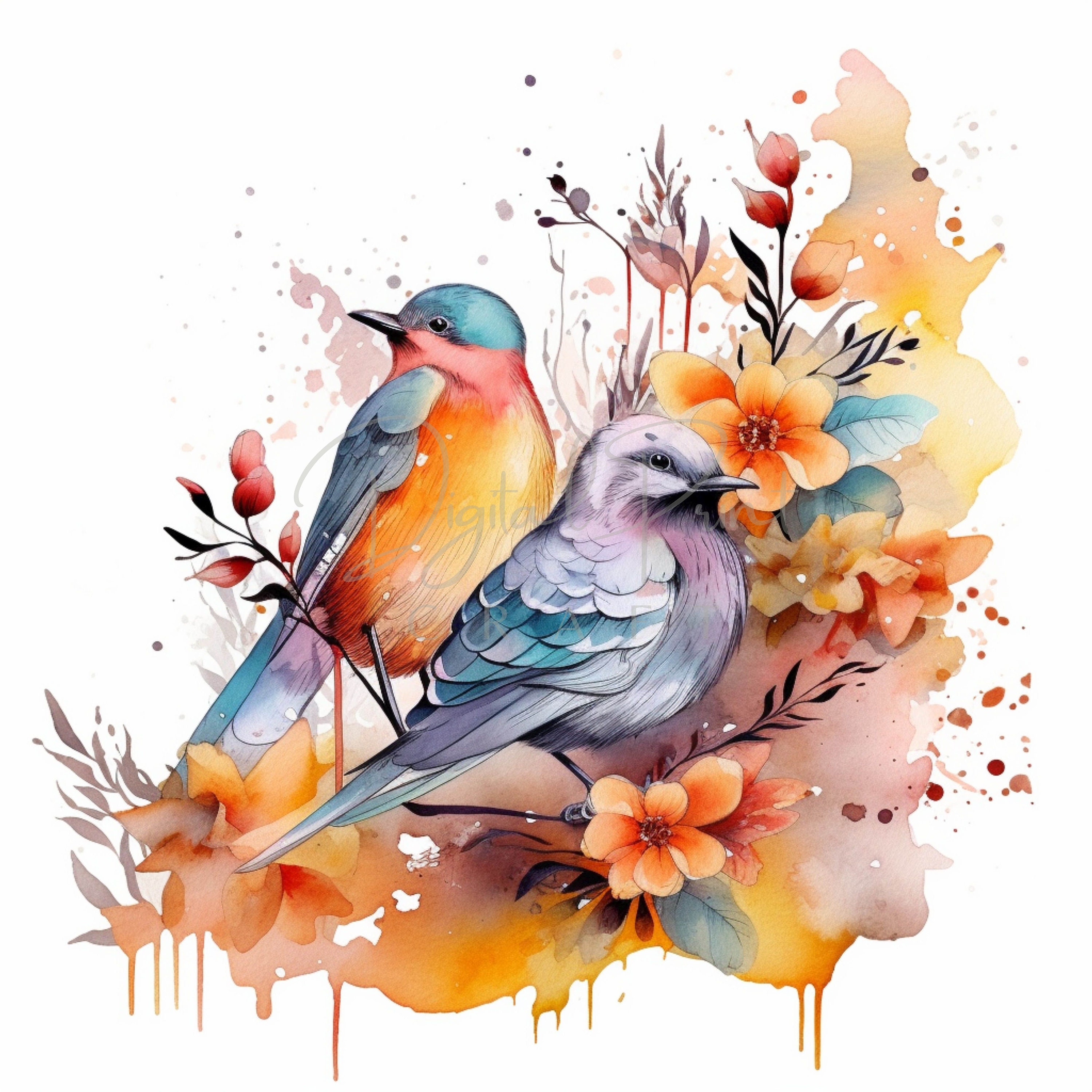 Abstract Bird Clipart, Robin Clipart, 15 High Quality Jpgs, Printable ...