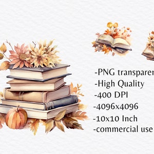 Cozy Autumn Book Clipart, Autumn Books Clip Art Png, Reading Clipart ...