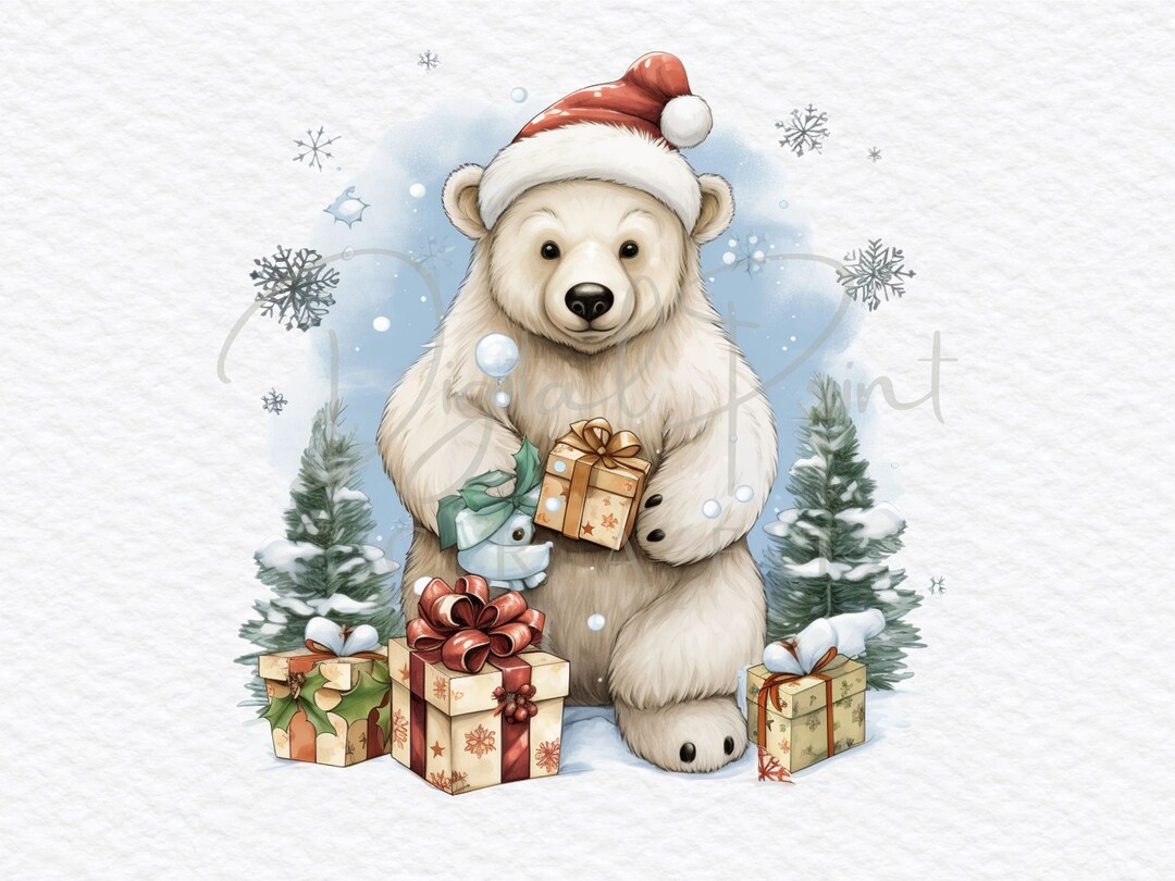 Watercolor Christmas Clipart Bundle, PNG Bundle, XMAS Collection, Cute ...