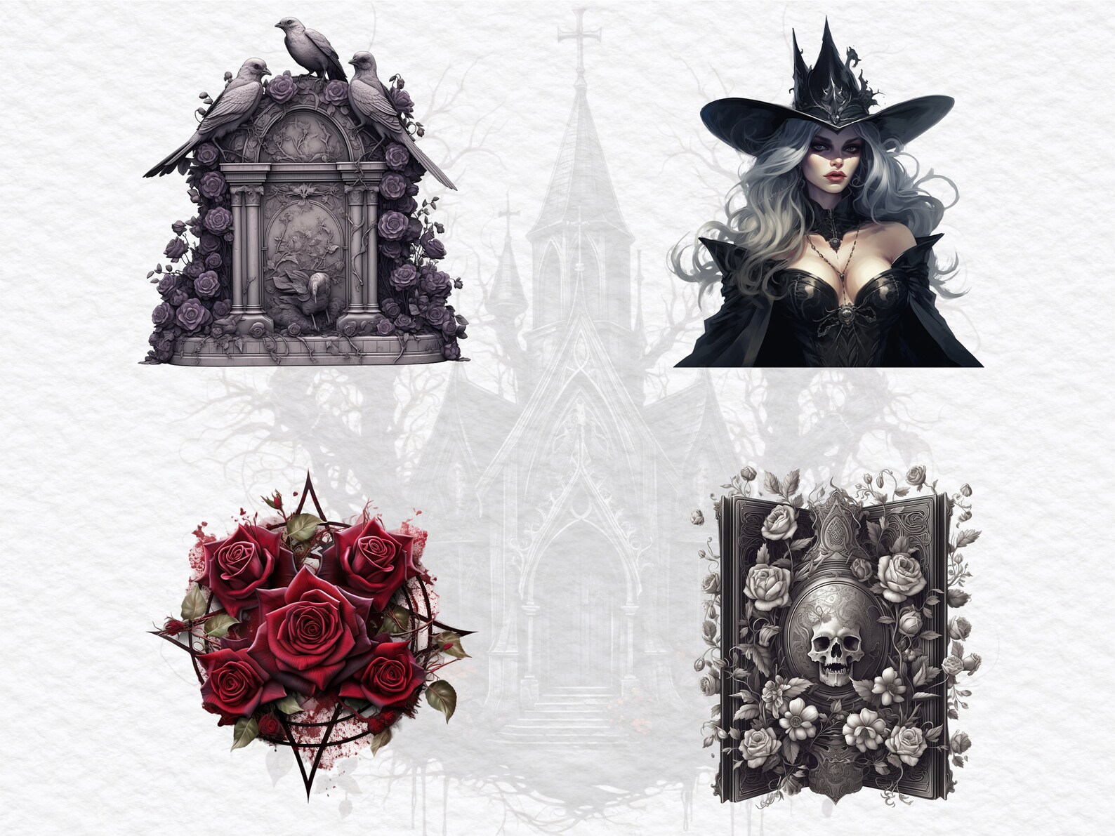 29 Mystic Witch Clipart Set, Dark Fantasy, Magic Witch Clipart PNG ...