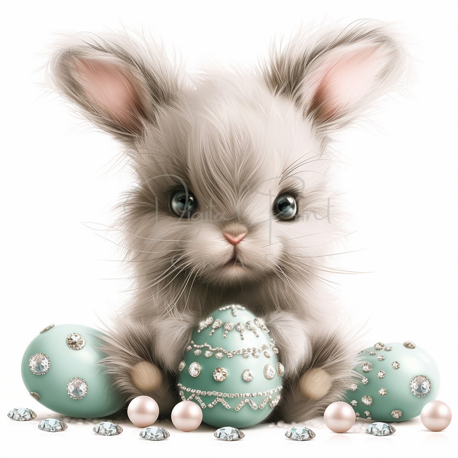 Easter Egg Fluffy Bunny - 12 High Quality Pngs - Bunnie Clipart, Sweet ...