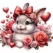 Valentine Rabbit Present, 12 JPG Valentines Day Clipart, Valentine ...