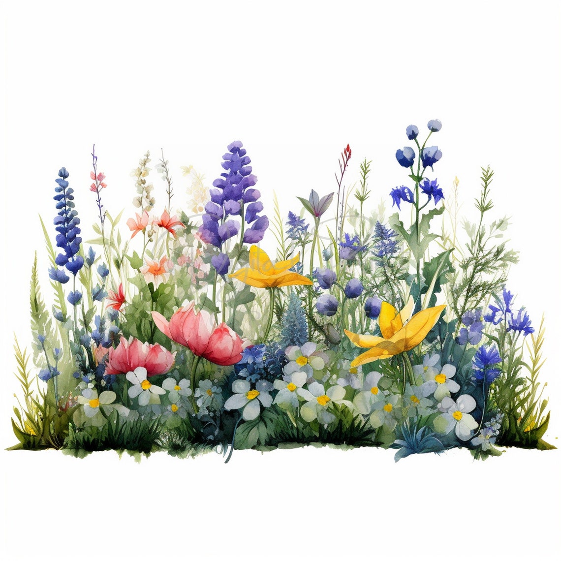 Spring Flower Meadow Bed Clipart Bundle 18 High Quality Jpgs ...