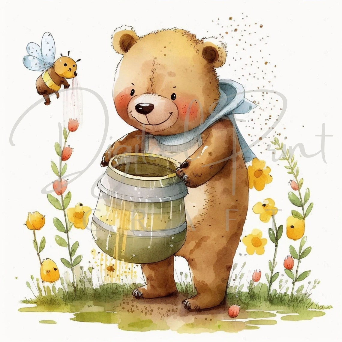 Teddy Bear Honey Clipart -16 High Quality Jpgs - Digital Download ...