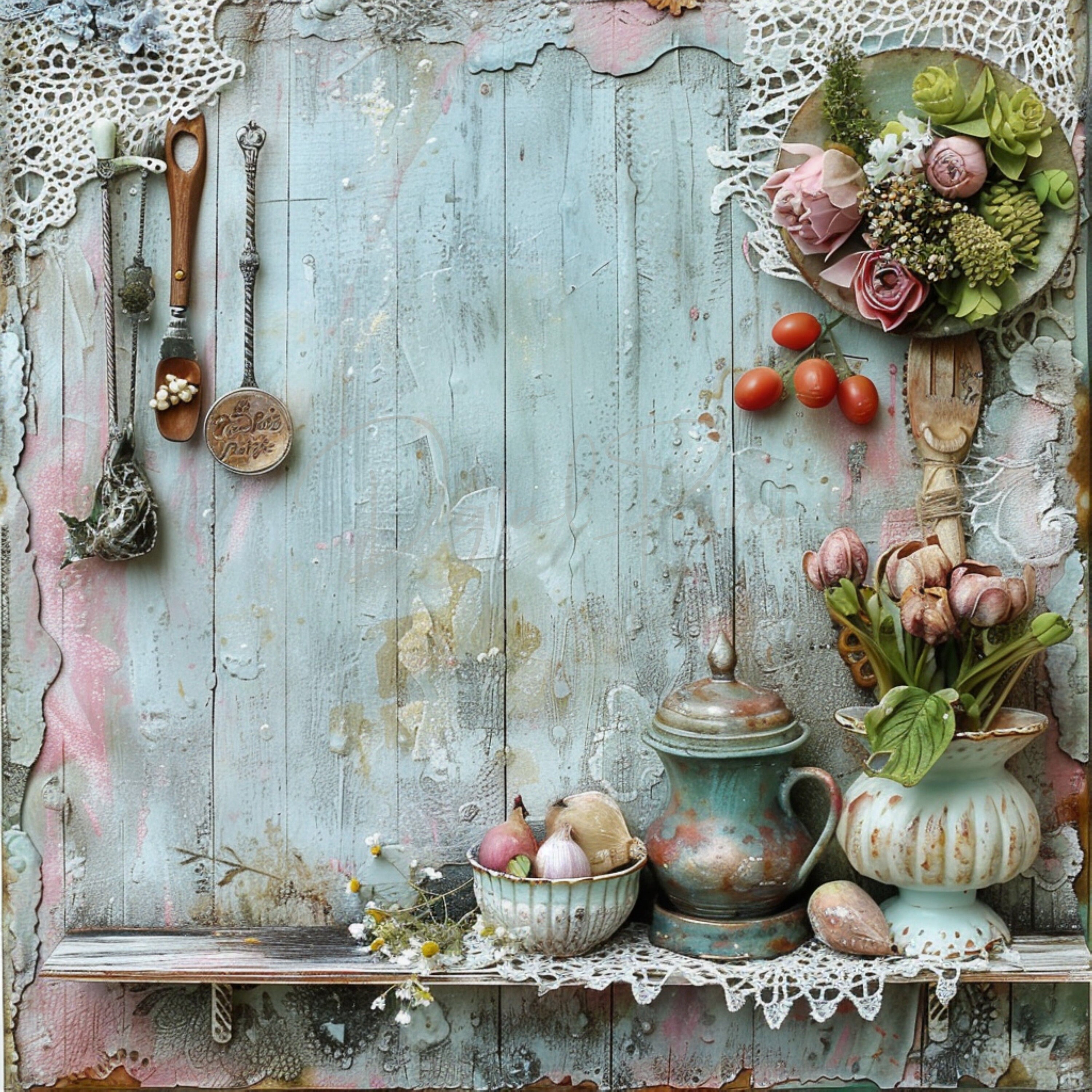 Shabby Chic Kitchen Tools, Food Clipart, 13 High Quality Jpgs ...