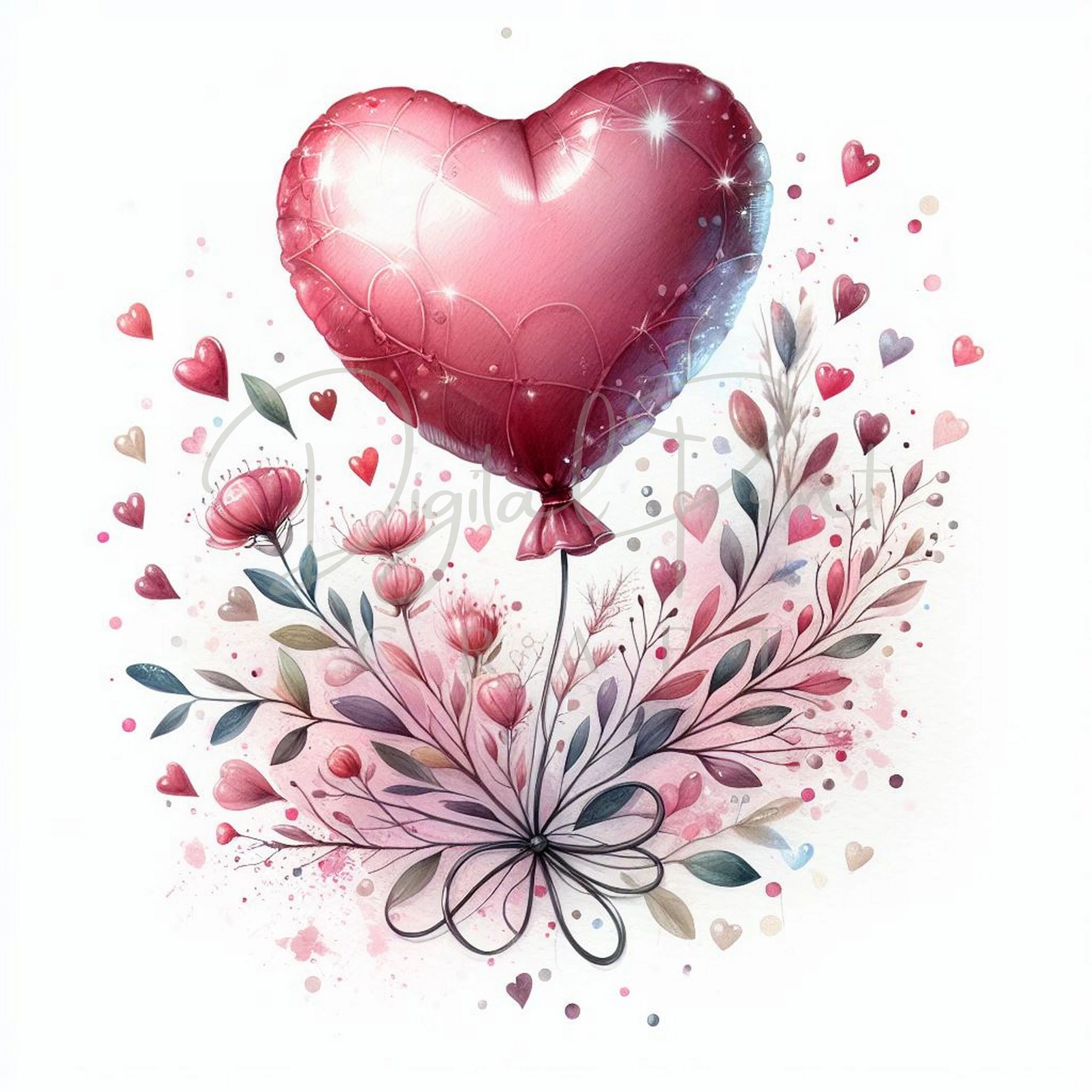 Valentine Clipart Set, 12 JPG Valentines Day Clipart, Valentine Love ...