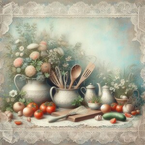Shabby Chic Kitchen Utensils, Vintage Clipart, 29 High Quality Jpgs ...