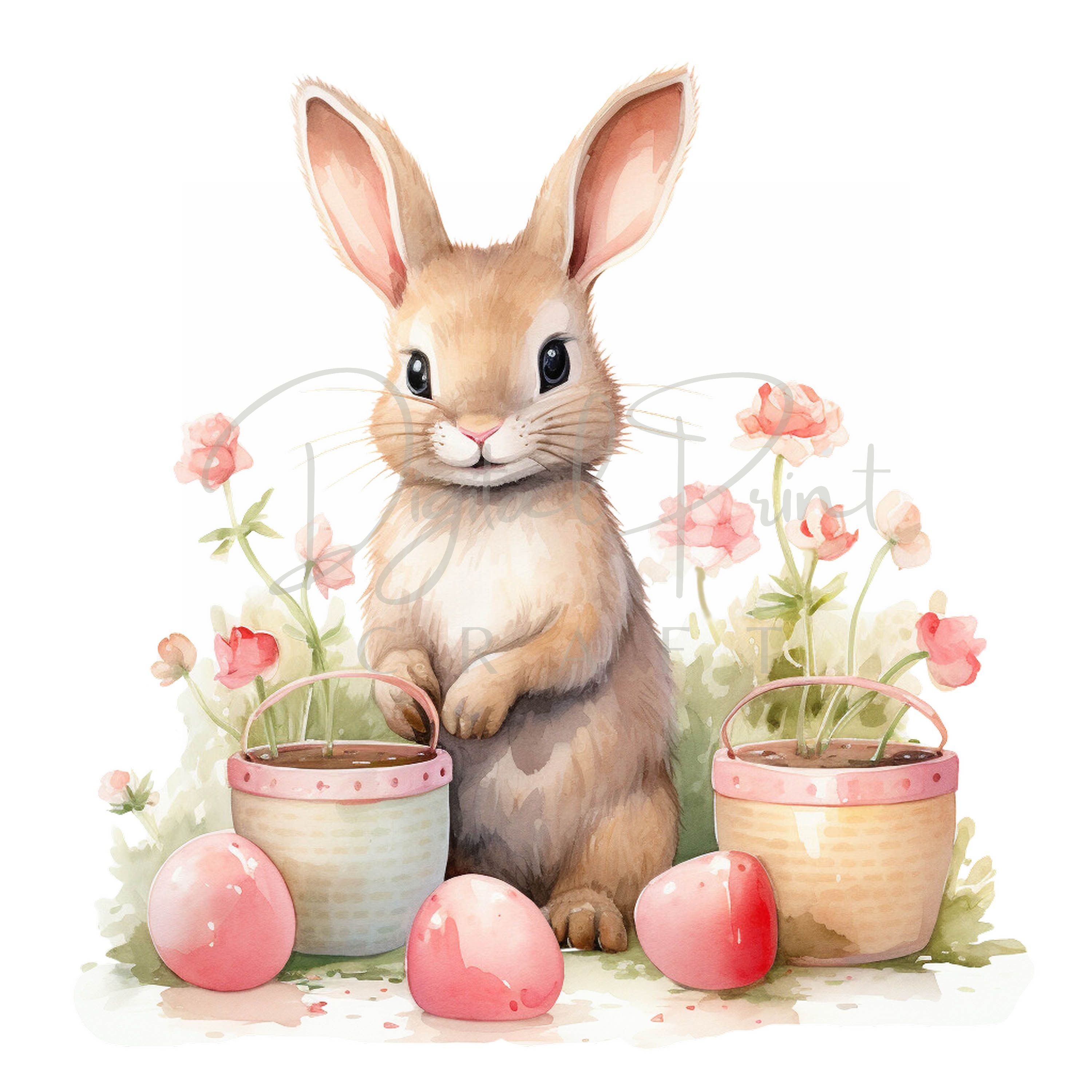 Easter Bunny Flower Spring Clipart, 19 High Quality Pngs, Rabbit ...