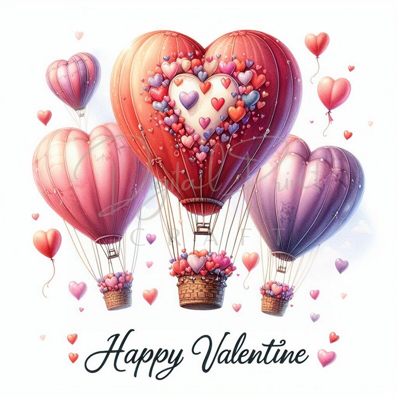 Valentine Clipart Set, 13 JPG Valentines Day Clipart, Valentine Love ...