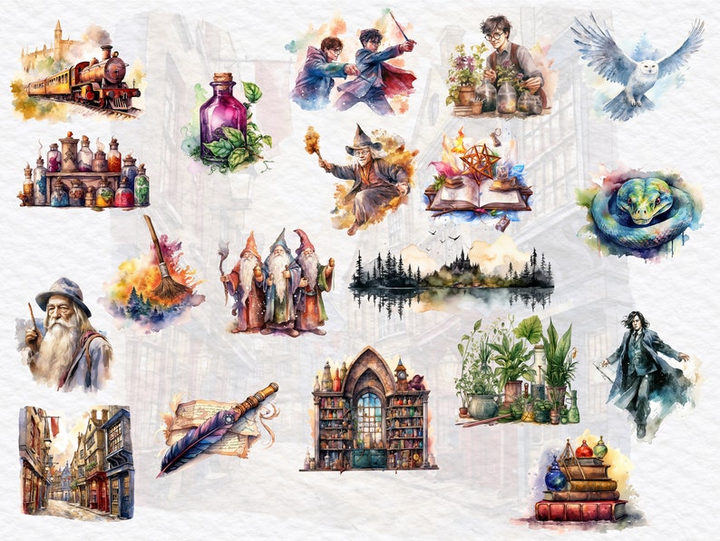 Wizard School Clipart PNG Bundle 2 Wizard Book PNG Files - Etsy