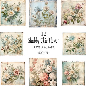 Shabby Chic Wildflower, Flowerbed Clipart, 12 High Quality Jpgs ...