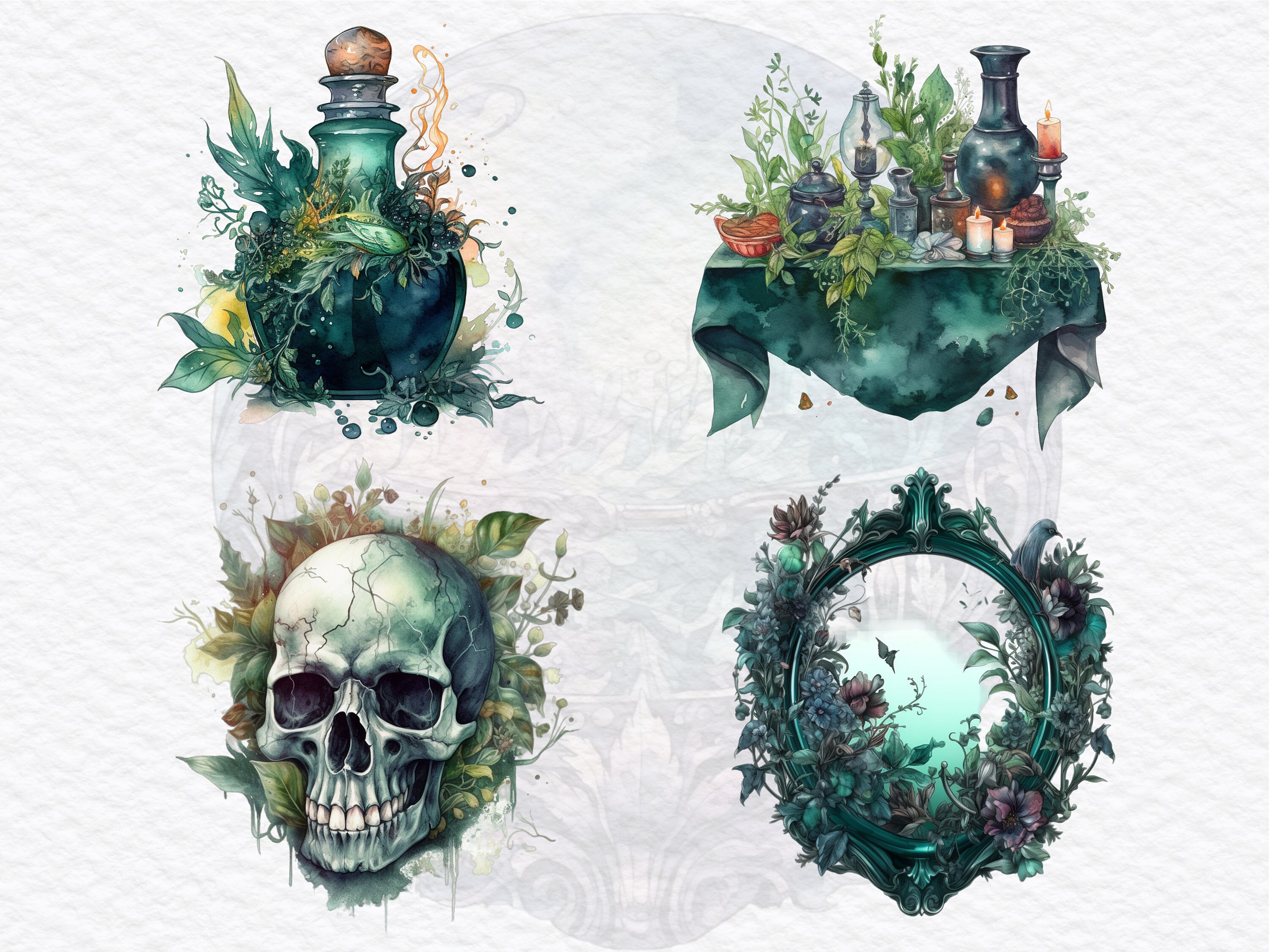 70 Green Witch Items Clipart Magic Witch Clipart PNG - Etsy