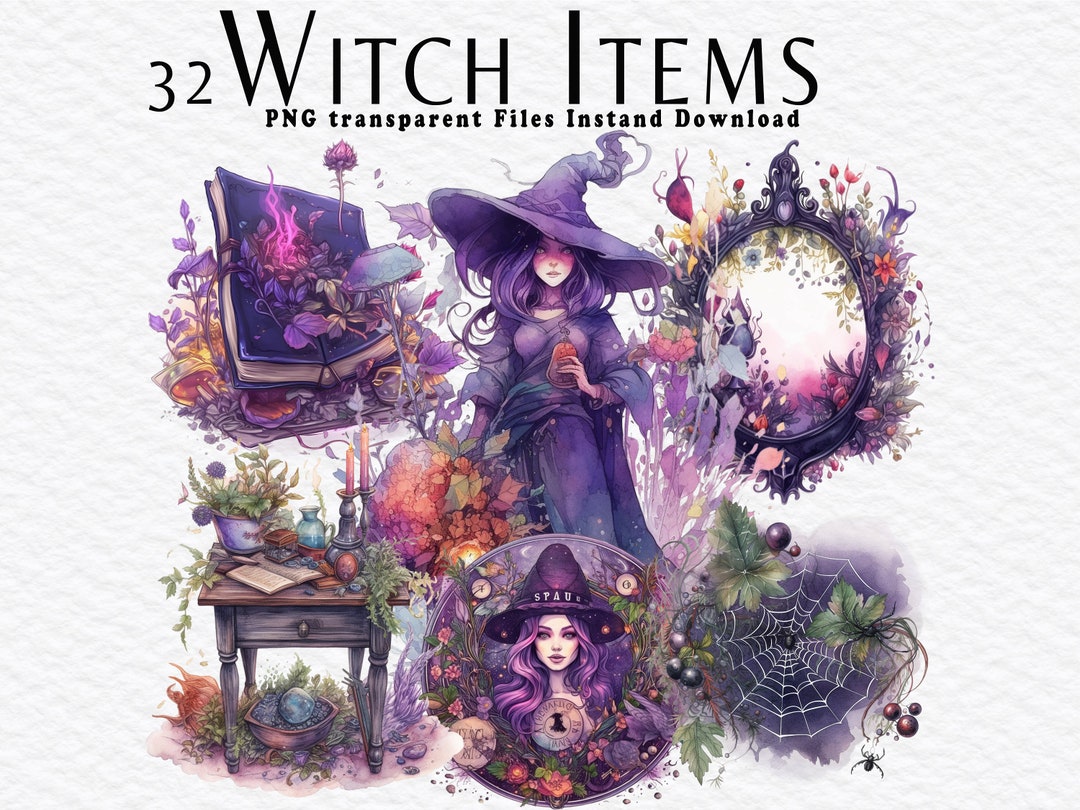 32 Witch Items Clipart , Magic Witch Clipart PNG, Witches PNG ...