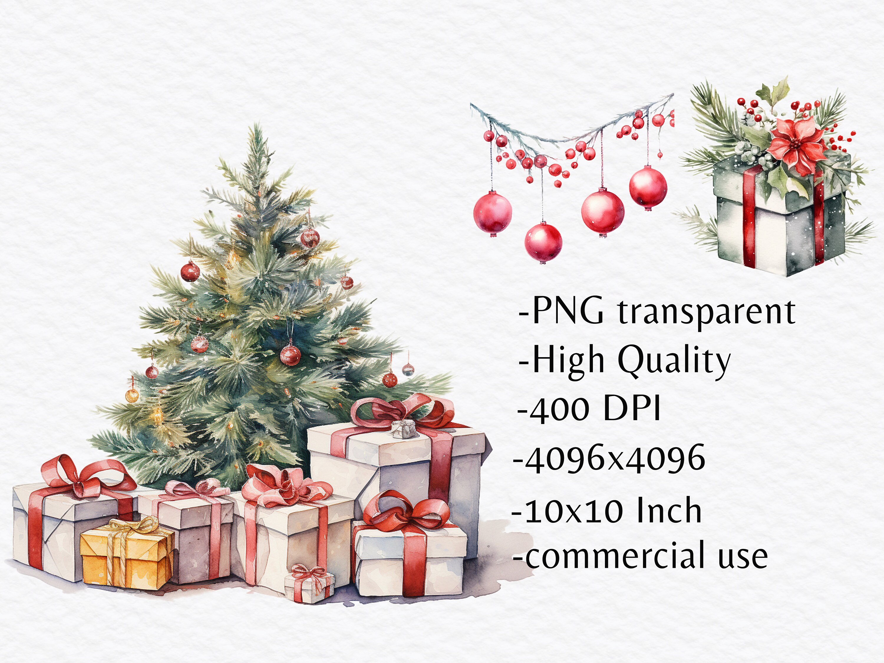 Watercolor Christmas Decoration Watercolor Cozy Christmas - Etsy