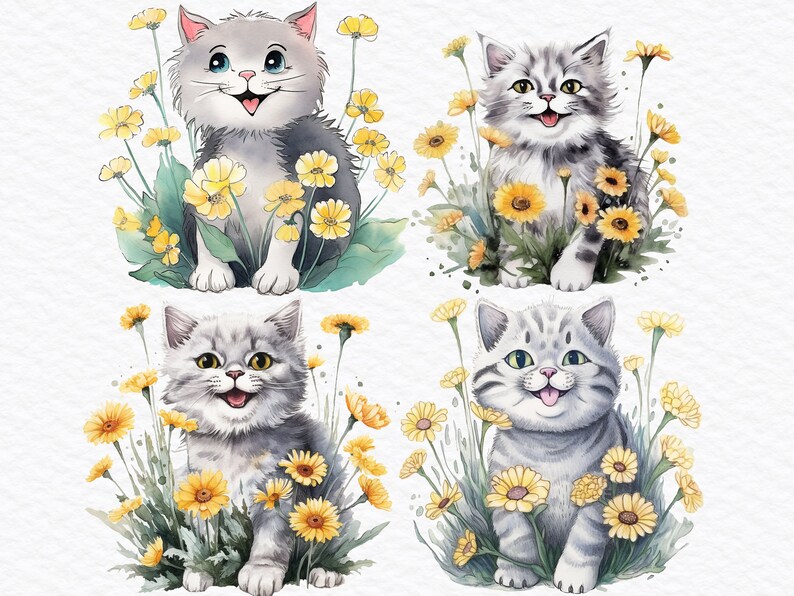 Kittens Clipart Bundle 16 SVG and JPG Files Cartoon - Etsy