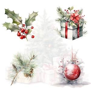 Watercolor Christmas Decoration, Watercolor Cozy Christmas, Christmas ...