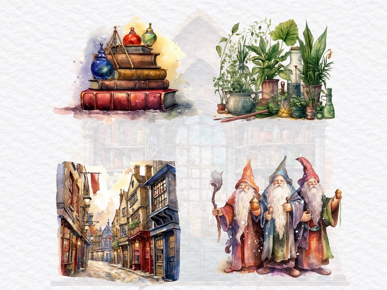 Wizard School Clipart PNG Bundle 2 Wizard Book PNG Files - Etsy