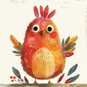 Quirky Whimsical Chicken Clipart, Shabby Chic Chicken, 12 Jpgs ...