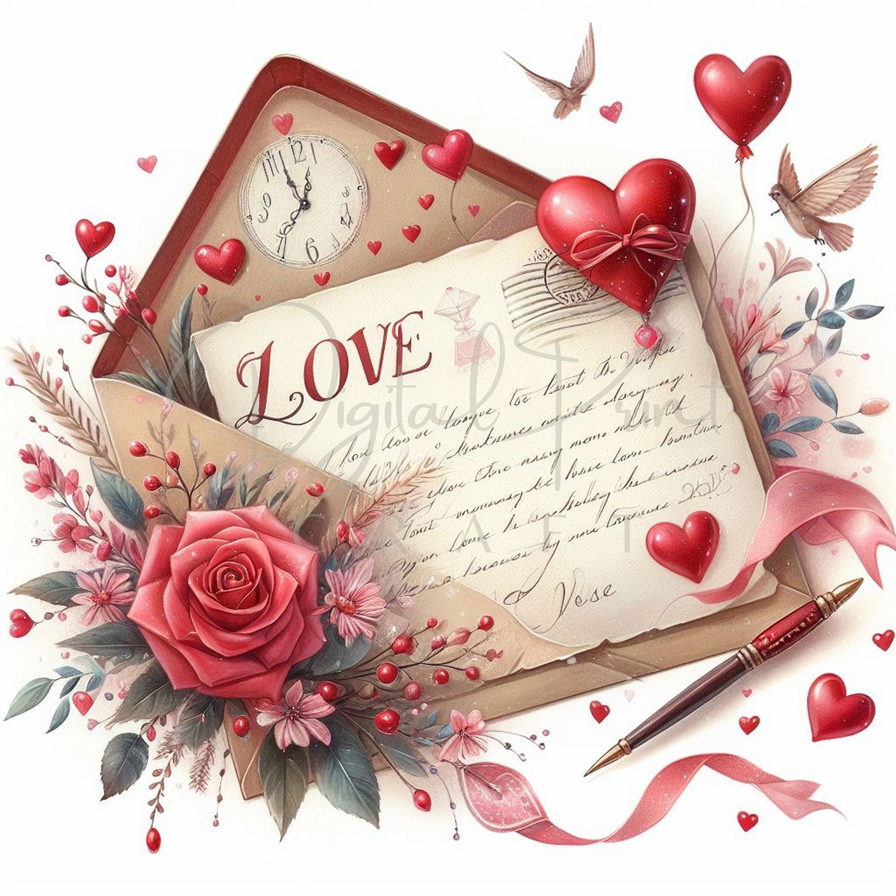 Valentine Clipart Set, 13 JPG Valentines Day Clipart, Valentine Love ...