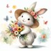Bunny Spring Flowers 16 High Quality Jpgs Bouquet Clipart Junk ...