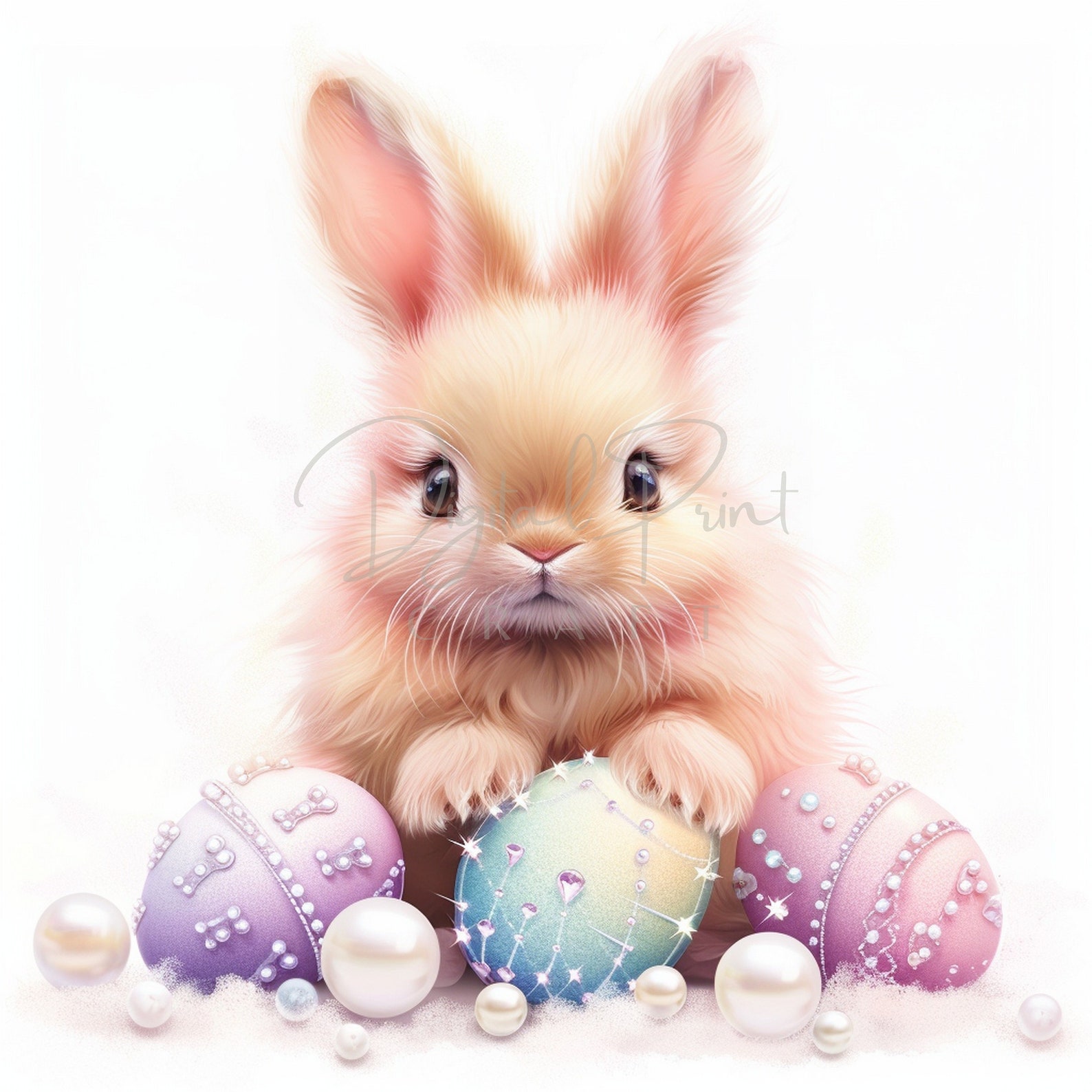 Easter Egg Fluffy Bunny - 12 High Quality Pngs - Bunnie Clipart, Sweet ...
